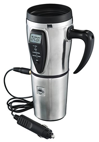 Heated Smart Travel Mug with Temperature Control - 16 ounce- 12V - Stainless Steel