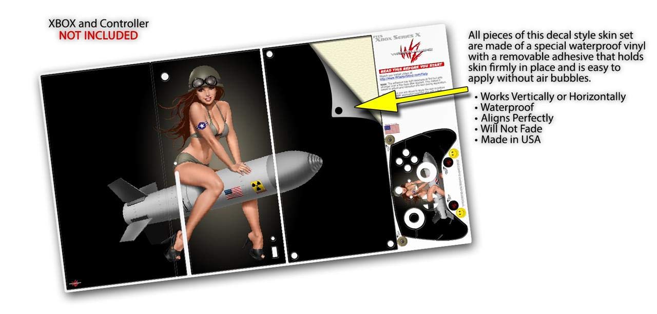 WraptorSkinz Skin Decal Vinyl Wrap compatible with the XBOX Series X Console and Controller - Missle Army Pinup Girl (GAMING CONSOLE NOT INCLUDED)