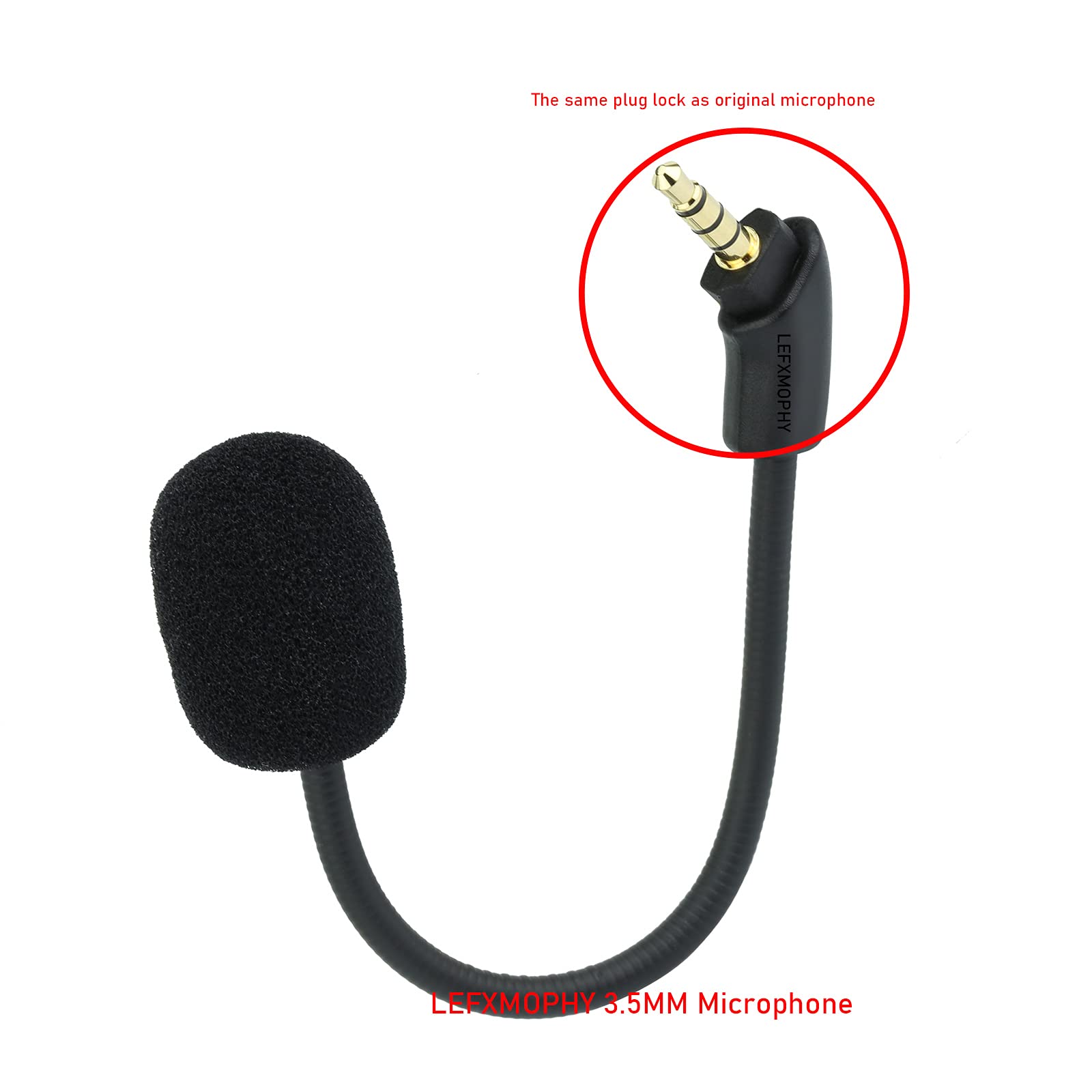 Cloud Revolver Mic Replacement for HyperX Cloud Revolver/Revolver S Gaming Headset 3.5mm Detachable Game Boom Microphone Pieces on PC Xbox PS4 PS5