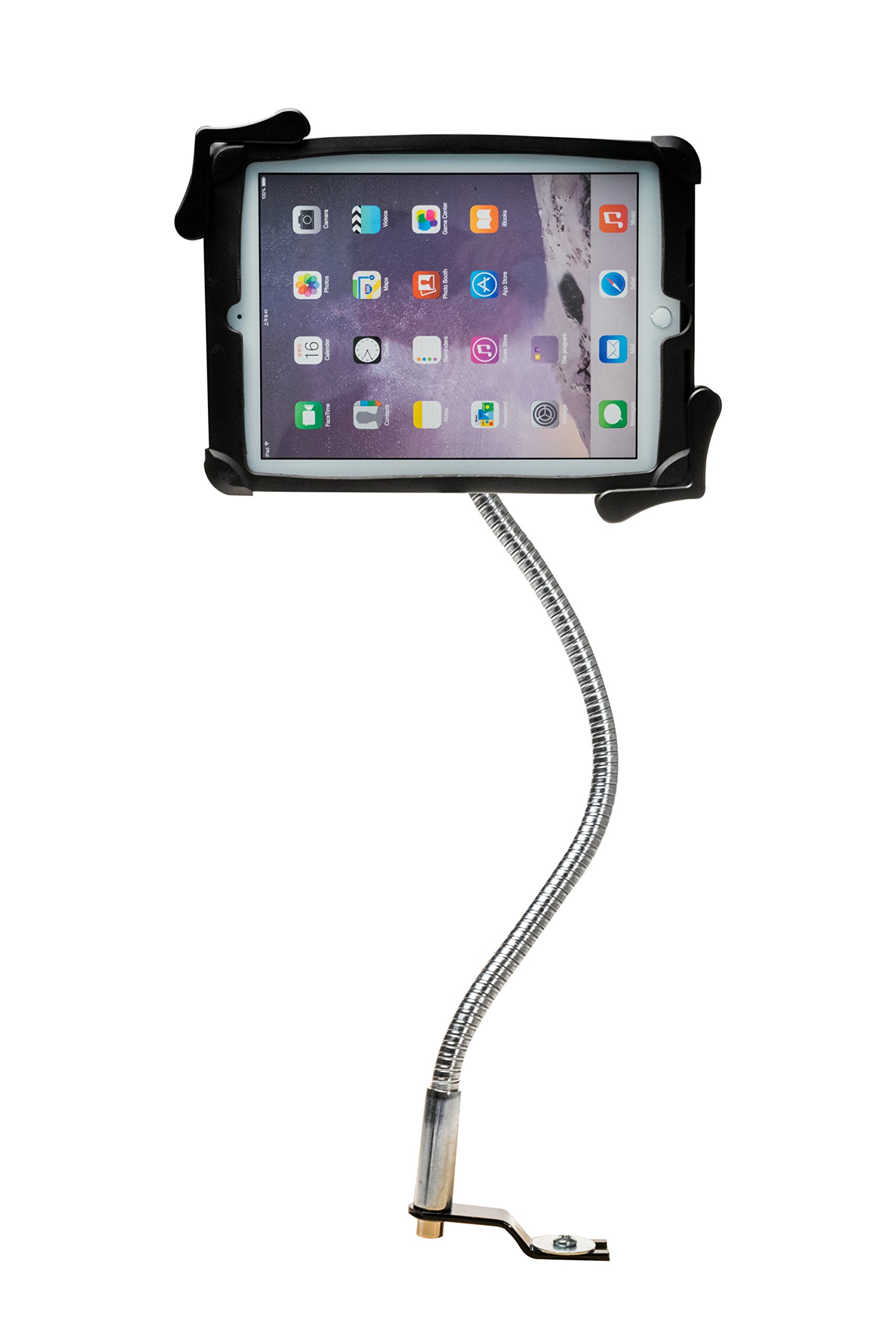 Gooseneck Car Mount – CTA Secure Gooseneck Car Mount with Lock and Key Security System for iPad 10th Gen 10.9" - iPad 7/8/9 Gen 10.2" - Surface Pro 4 - Surface Go 3 - Galaxy Tab S3 - Black (PAD-SGCT)