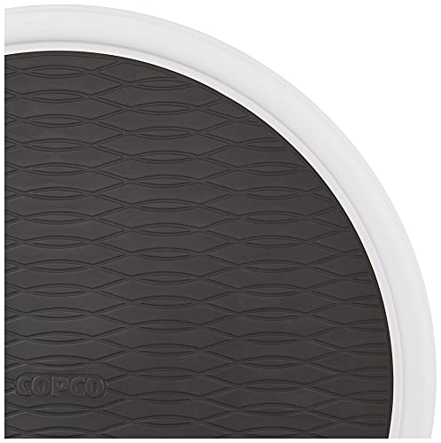 Copco 5220593 Non-Skid Pantry Cabinet Lazy Susan Turntable, 9-Inch and 12-Inch, White/Gray, 2-Pack