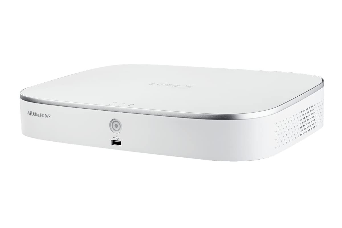 Lorex D841A82 4K Ultra HD Analog 8 Channel 1HDD 2TB Security DVR with Advanced Motion Detection and Smart Home Voice Control, Lorex Home, White