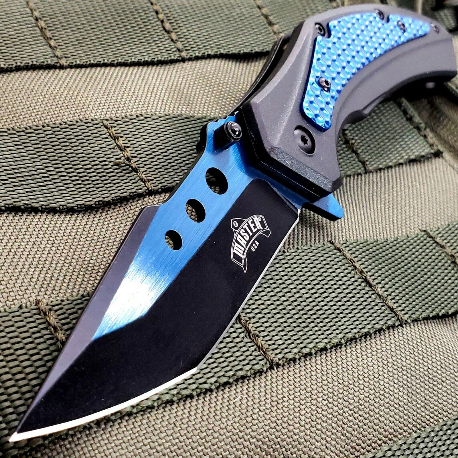 7.75" Open Folding Pocket Knife Tanto Blade Edc Green Outdoor Survival Hunting Knife for Camping by Survival Steel