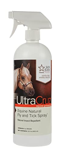 UltraCruz Equine Black Diamond Horse Shampoo, Conditioner and Fly & Tick Spray Bundle, 32 oz Each