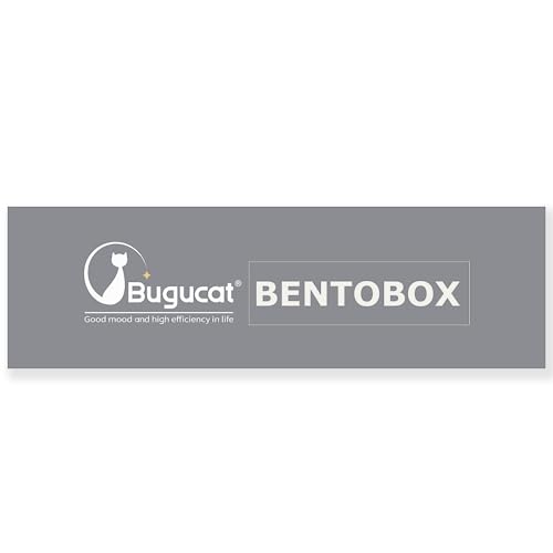 Bugucat Bento Box, Lunch Box with 4 Compartments and Cutlery, Reusable Bento Lunch Box for Adults, Food Storage Containers for School Work and Travel BPA-Free, Microwave-& Dishwasher-safe