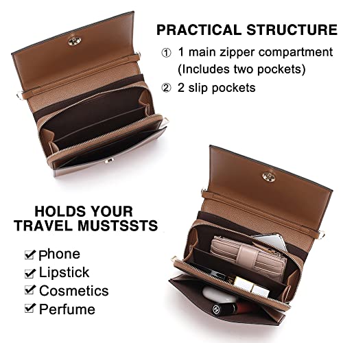 CLUCI Small Crossbody Bag for Women Leather Cellphone Shoulder Purses Travel Vacation Mom Designer Wallet