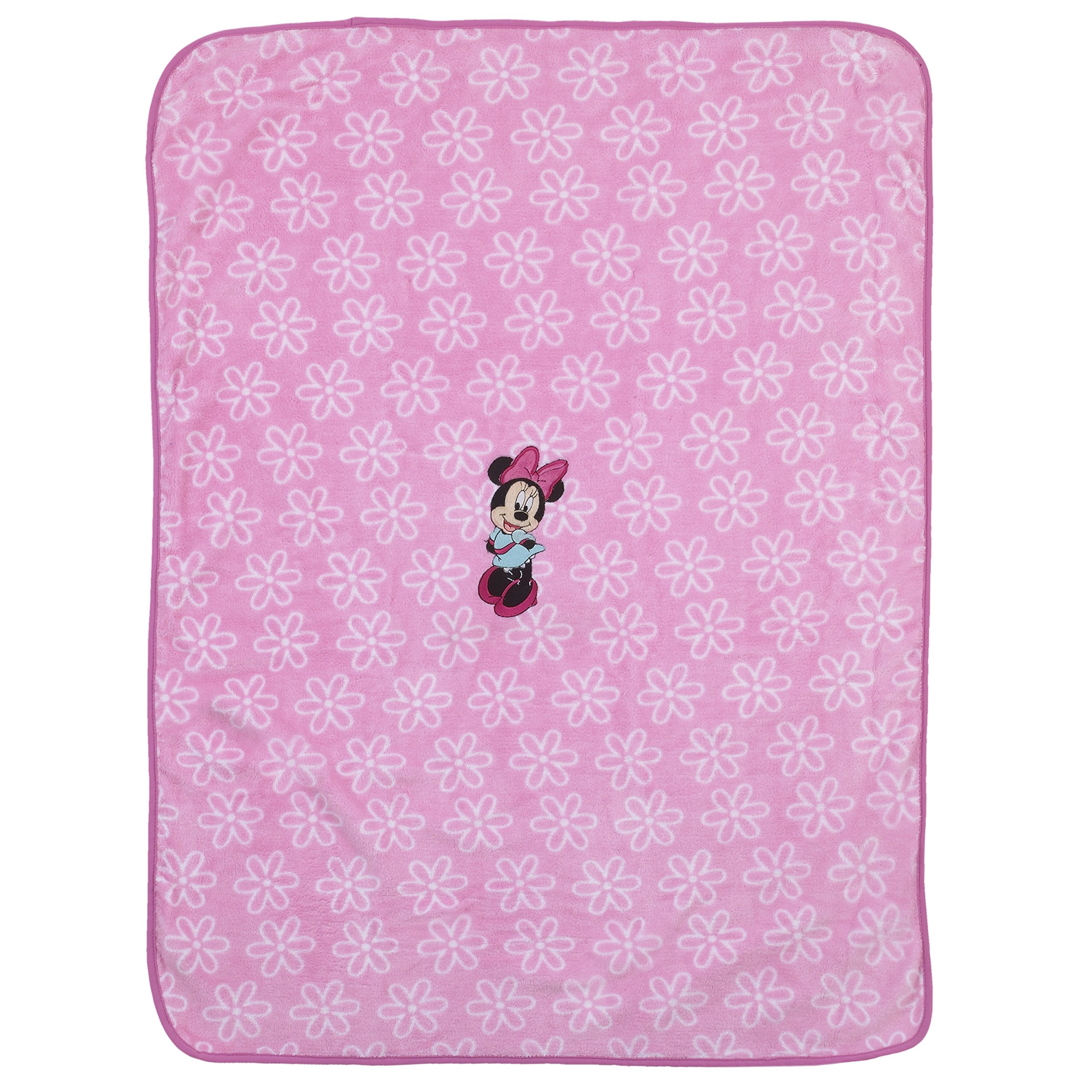 Disney Minnie Mouse Super Soft Coral Fleece Baby Blanket, Pink/Aqua