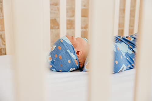Copper Pearl Large Premium Knit Baby Swaddle Receiving Blanket Cookie Monster