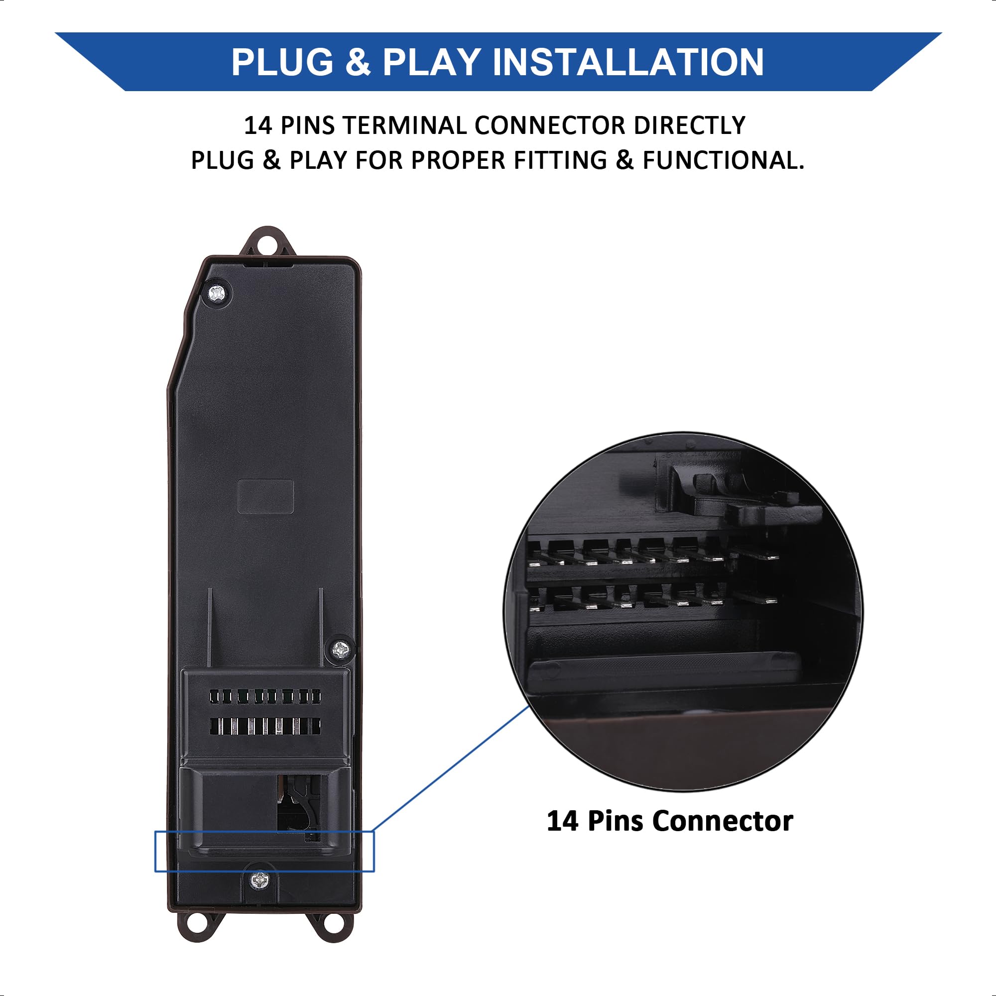 84820AA070 Driver Side Power Window Switch, Compatible with 2002-2006 Toyota Camry, 2003-2008 Corolla/Matrix, 2004-2009 Sienna, 2005-2007 Tacoma, 2004-2006 Scion xA/xB, Replace 84820AA050,8482001021