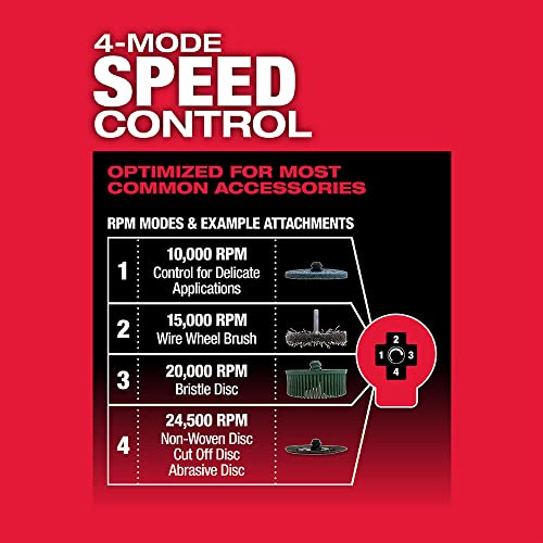 Milwaukee M12 FUEL 12V Lithium-Ion Brushless Cordless 1/4 in. Right Angle Die Grinder (Tool-Only) + Accessory
