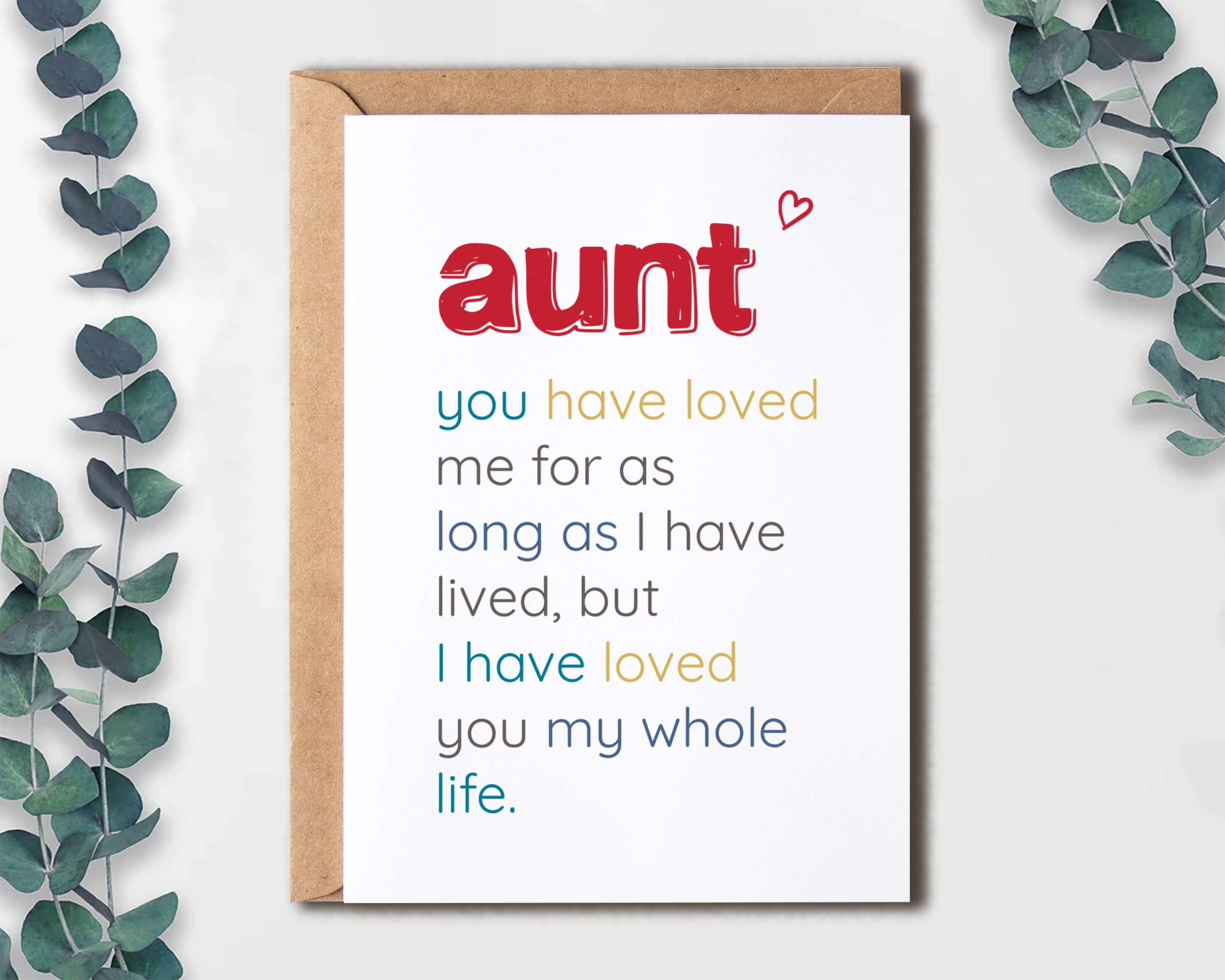 Aunt You Have Loved - Special Aunt's Day Card - Birthday Card For Aunt - Sentimental Card For Aunt - Meaningful Card For Aunt…