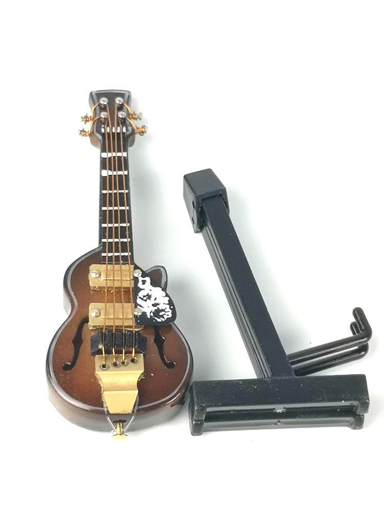 ALANO Electric Miniature Ornaments Guitar Musical Instrument Miniature Guitar Home Decoration Gift (7cm)