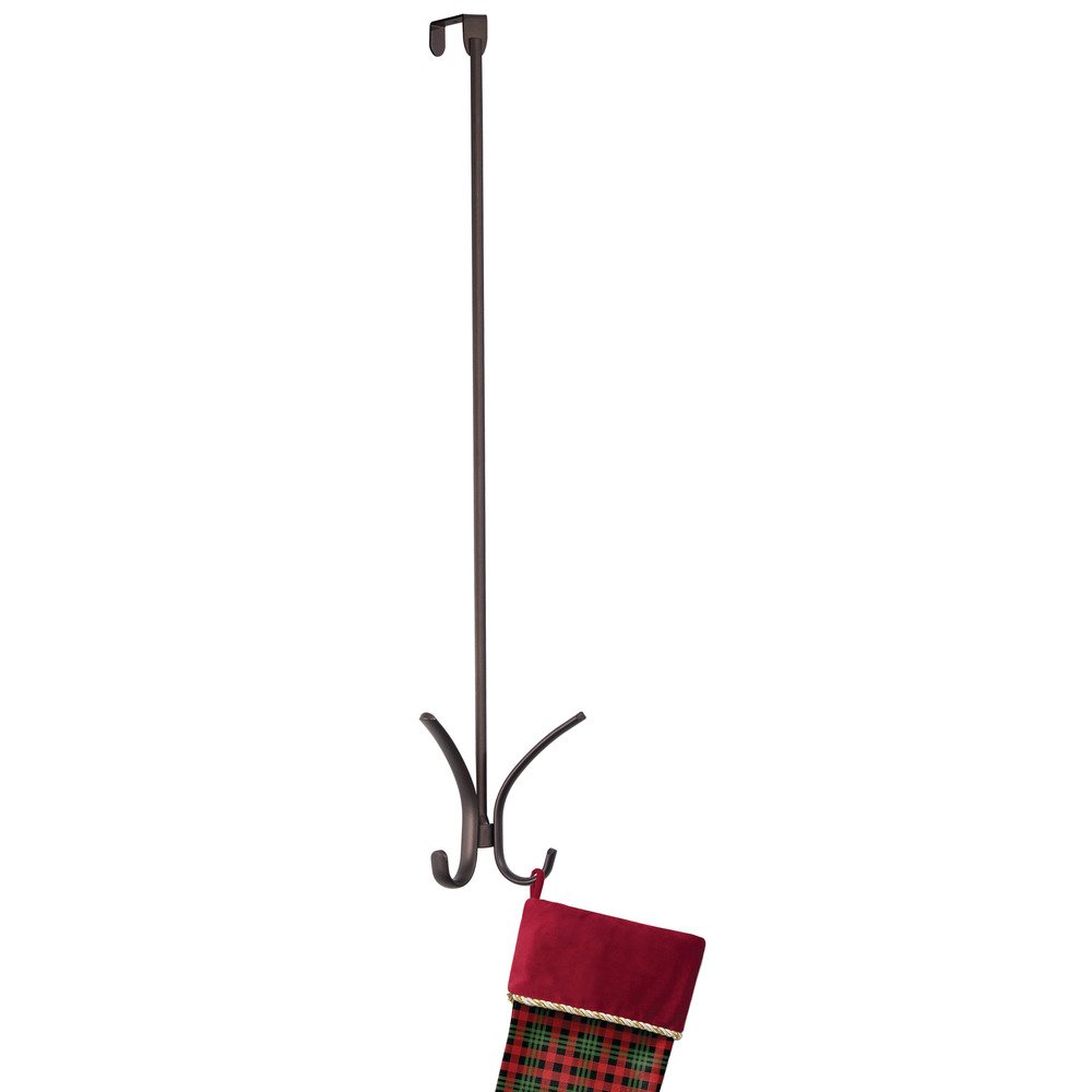 iDesign Axis Easy Reach 24" Quad Hook, Over the Door Towel Holder or Coat Rack for Bathroom, Bedroom, Office Closet Storage, 4.7" x 3.8" x 24", Bronze