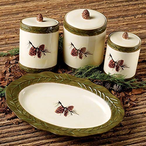 HiEnd Accents Rustic Pine Cone Serving Platter (EA)