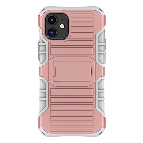 E-Tree Compatible with iPhone 12 Mini Case Cross Body Strap and Stand,2 in 1 Shockproof Hybrid Hard PC & Soft Rubber, Crossbody Lanyard Perfect for Go Outside and Kid Elderly(Pink)