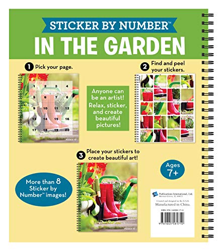 Brain Games - Sticker by Number: In the Garden (Easy - Square Stickers): Create Beautiful Art With Easy to Use Sticker Fun!