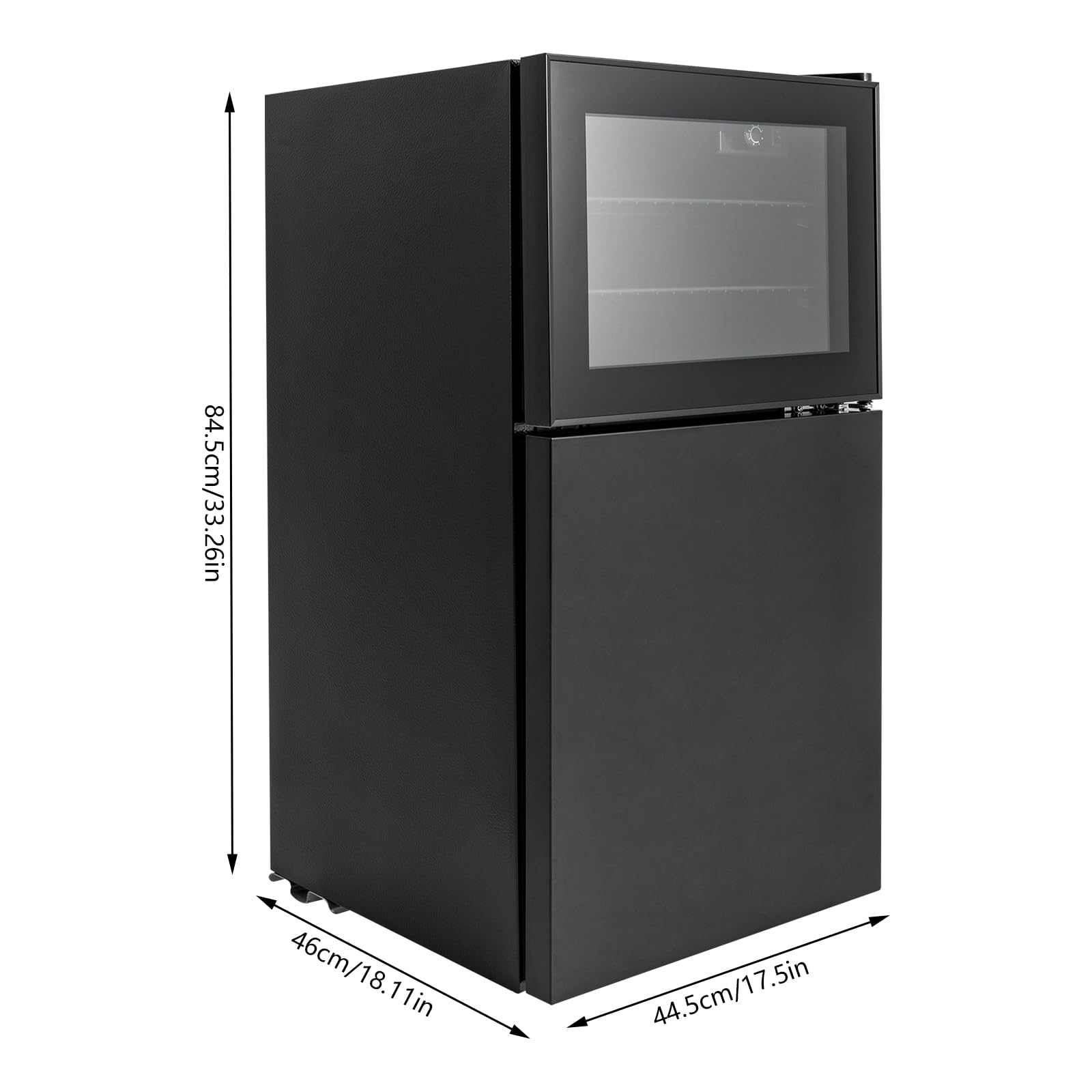 LYNICESHOP Wine and Beverage Refrigerator, 120W 34" Large Dual Zone Wine Cooler Beverage Refrigerator Large Fridge Double Glazed Doors LED Light Wine Fridge Cooler for Bars Restaurants
