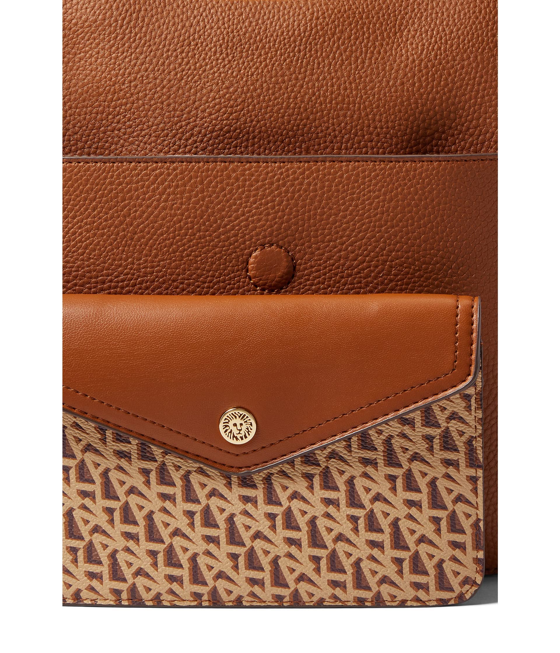 Anne Klein 2 for 1 n/s Crossbody w/Logo Pouch, Saddle/Saddle/Tonal AK Bias Saddle
