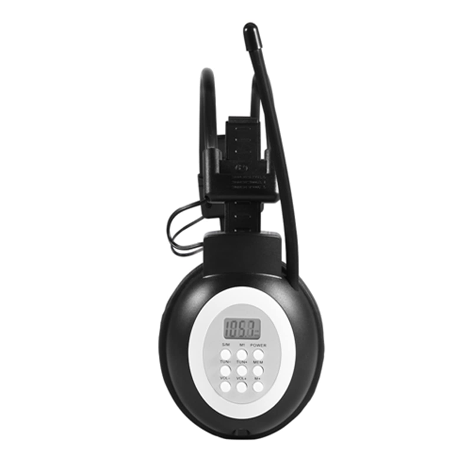 FM HiFi Headset FM Radio with LCD, Over Ear Foldable Wired Headphone Supports Noise Cancelling