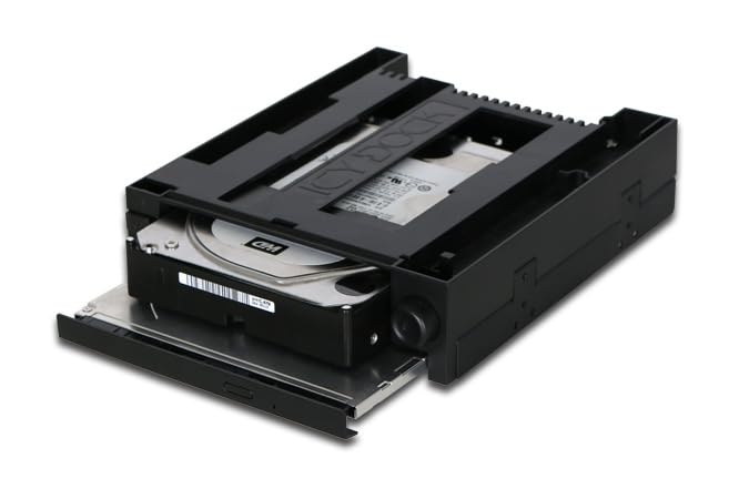 ICY DOCK Tool-Less 3.5β SATA HDD Mobile Rack and Ultra-Slim 9.5mm ODD Bay for External 5.25β Bay | DuoSwap MB971SPO-B (3.5" HDD + ODD)