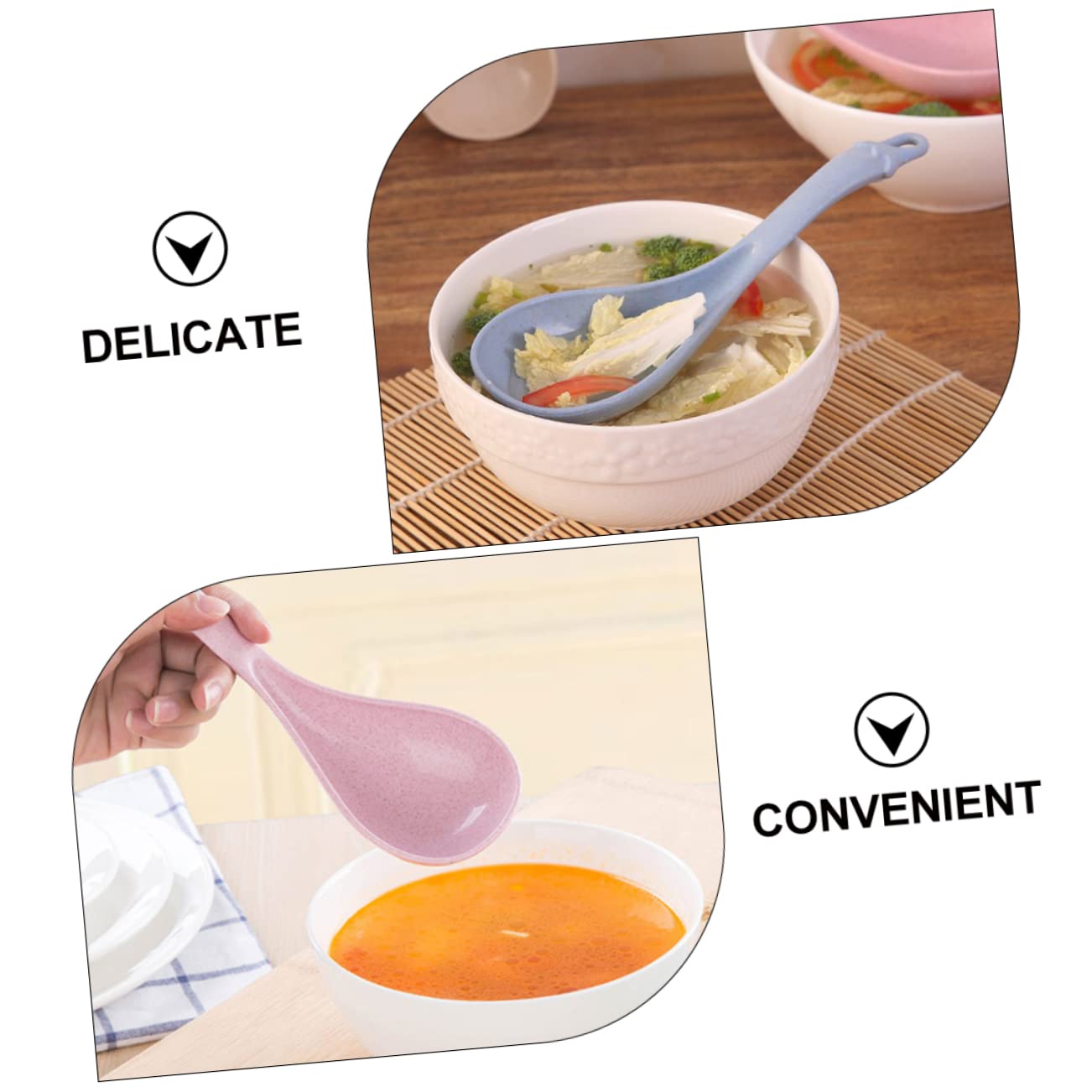 Anneome 4Pcs Kitchen Food Serving Spoon Creative Soup and Porridge Spoons for Buffet Catering and Everyday Use Multifunctional Utensils for Serving Food