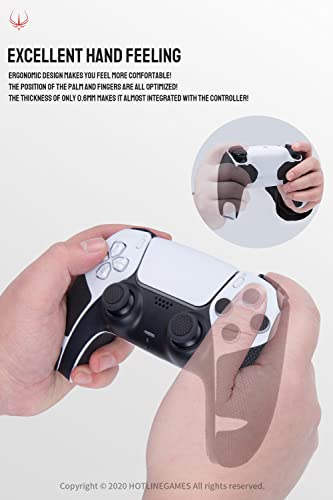 HOTLINEGAMES Hotline Games Controller Grip for PS5 Controller Grips Tape Playstation 5 DualSense Controllers Skin (Handle Grips+Buttons+Triggers (20PCS), Black)