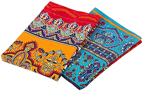 Boho Sheets Set (4 PCS) Boho Full Size Colorful Tribal Striped Bed Sheets 14" Deep Pocket Ethnic Fitted Sheet Bohemian Flat Sheets 2 Pillowcases