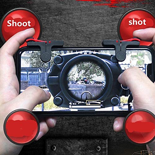 schicj133mm Mobile Game Direction Shooting Controller,Game Controller Gamepad Left Right Mobile Phone Gaming Triggers for PUBG,More Game Black