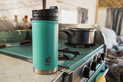 Mizu V5-15 oz. Stainless Steel Vacuum Insulated Wide Mouth Bottle with Coffee Lid, Ice Blue, One Size