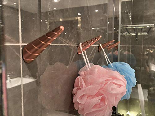 SDH Wall Mount Towel Hooks, Damage Free Modern Coat Hooks for Wall, Heavy Duty Hooks for Hanging Purse Bag Clothes Hat Helmet - Decorative Outdoor & Bathroom Hooks Pack of 4, Pink Aluminum Hooks