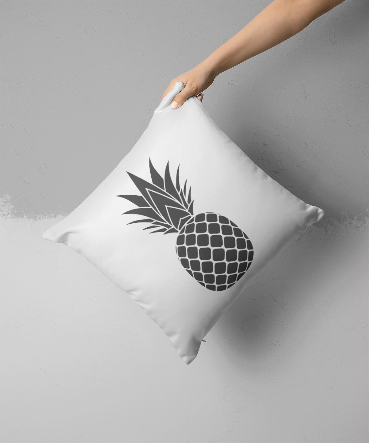 iiRov Summer Design Ink-Fuzed Decorative Throw Pillow - Flat Pineapple