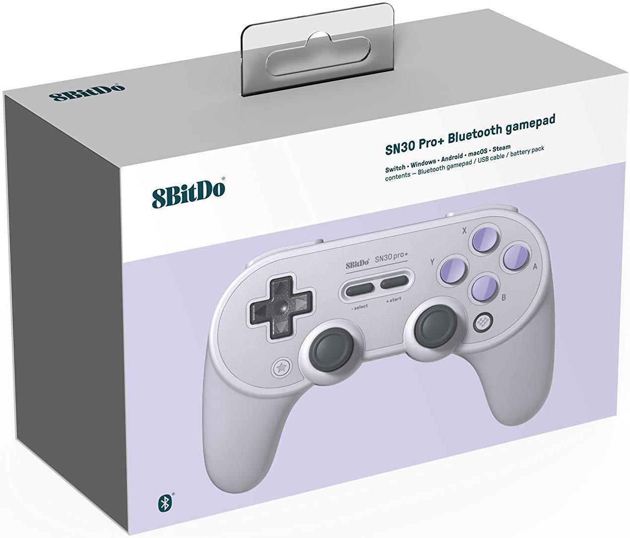 8Bitdo Sn30 Pro+ Bluetooth Gamepad (Sn30 Pro+ Black)-Compatible with Switch Windows Android MacOS Steam Raspberry Pi