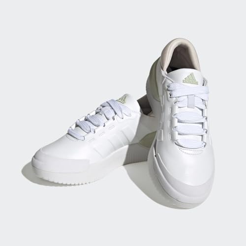 adidas Women's Court Funk Shoes, Cloud White-linen Green, 8