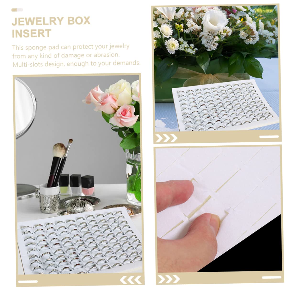 Abaodam 5pcs storage box sponge pad ring display pad black foam ring insert jewelry insert display mats foam insert display trays trinket tray Ear Stud Sponge Insert white cabinet earrings