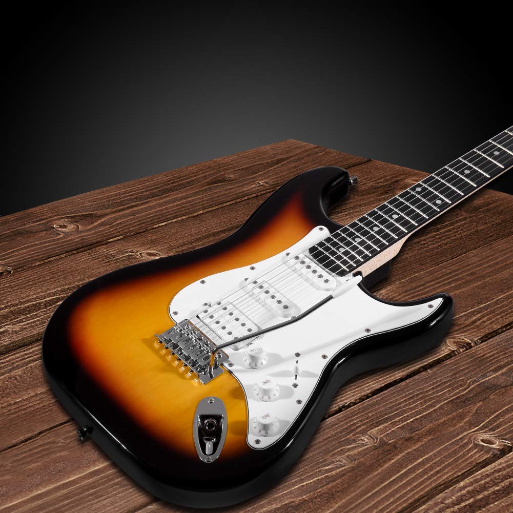 ADM Electric Guitar Beginner Kit 39 Inch Full Size Sunburst, Starter Package with Amplifier, Bag, Strap, String, Tuner, Cable and Picks (Sunburst)