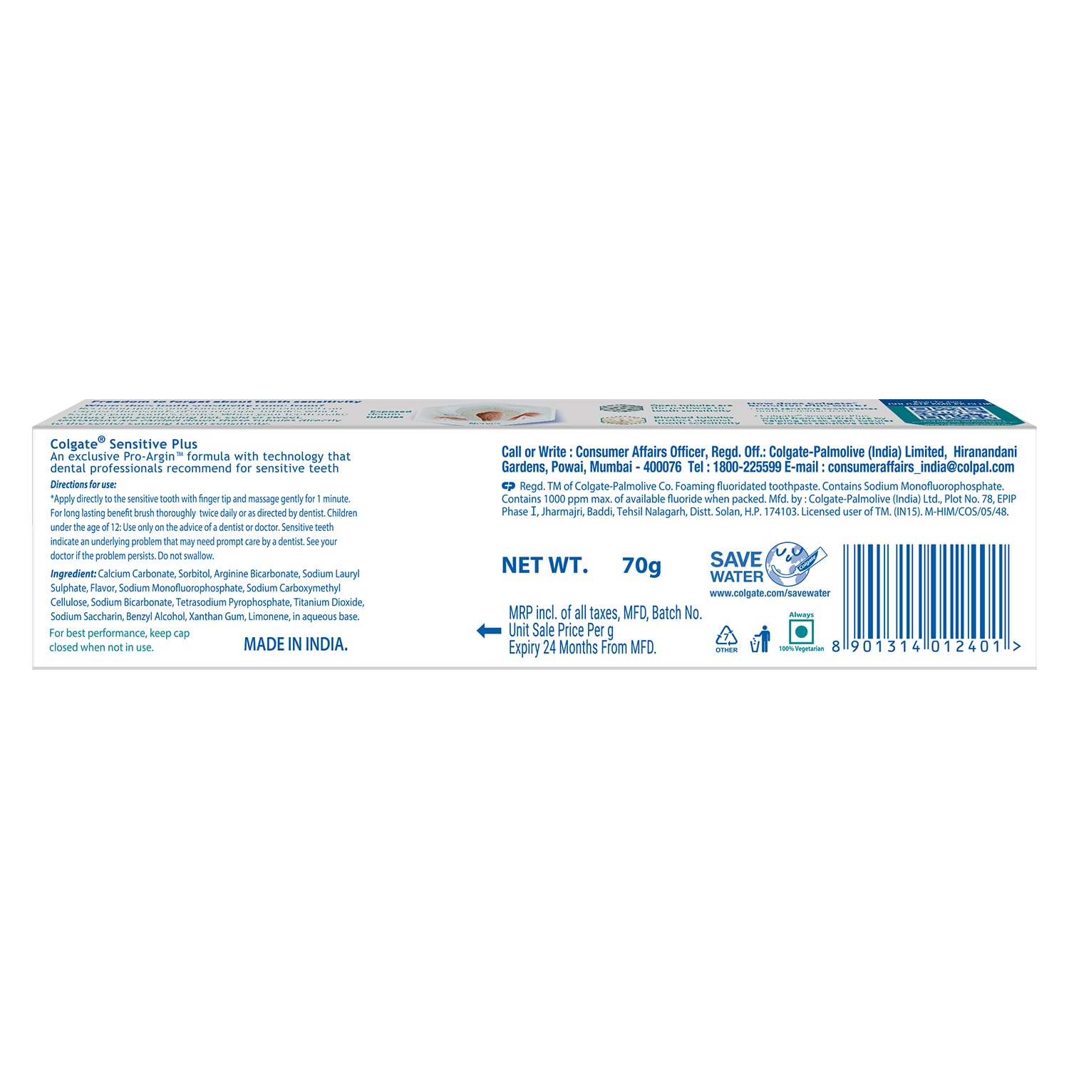 Colgate Toothpaste Sensitive Plus - 70g (Sensitivity)