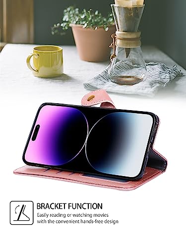 Arseaiy Case for Oppo Find X2 Pro Flip Phone Case PU Leather Zipper Pocket Wallet Case Cover with Card Holder Kickstand Shell Pink