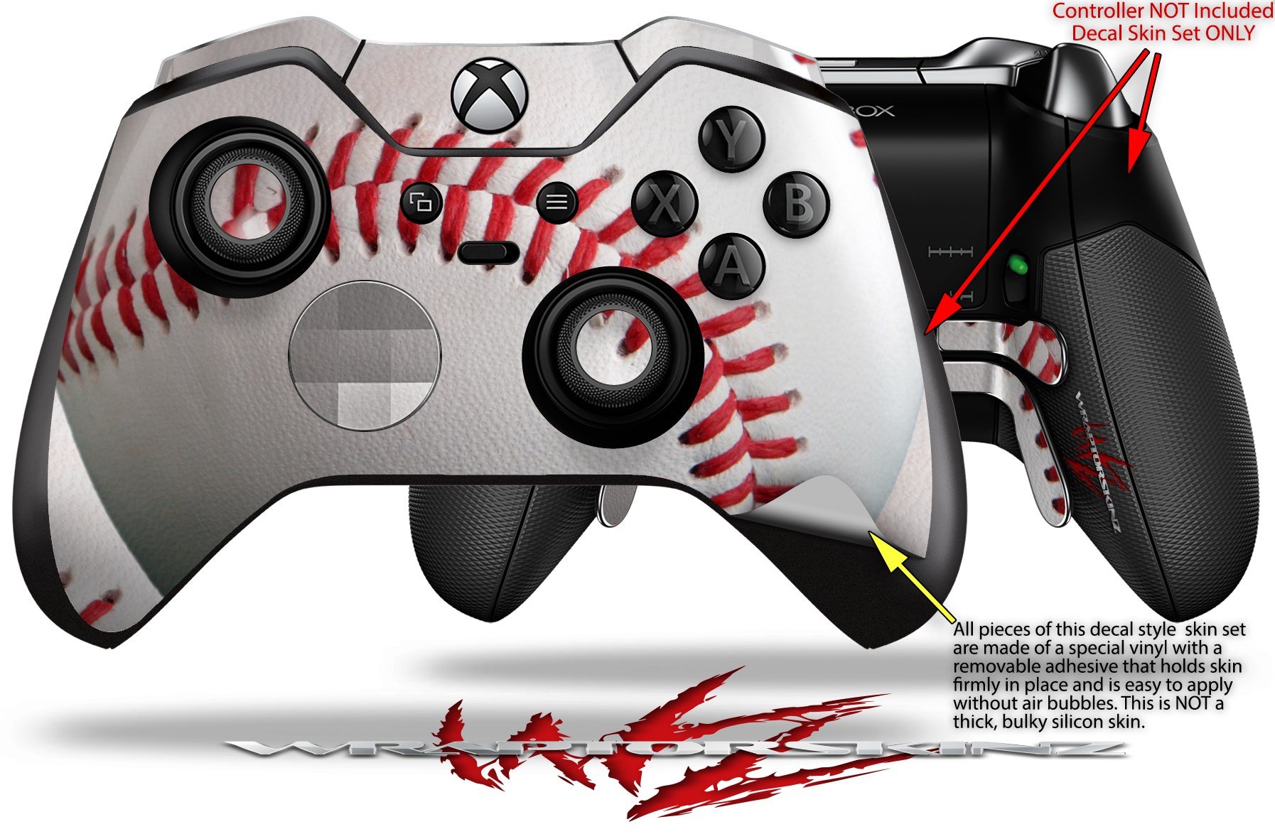 Baseball - WraptorSkinz Decal Style Vinyl Skin Wrap compatible with XBOX One ELITE Wireless Controller (CONTROLLER NOT INCLUDED)