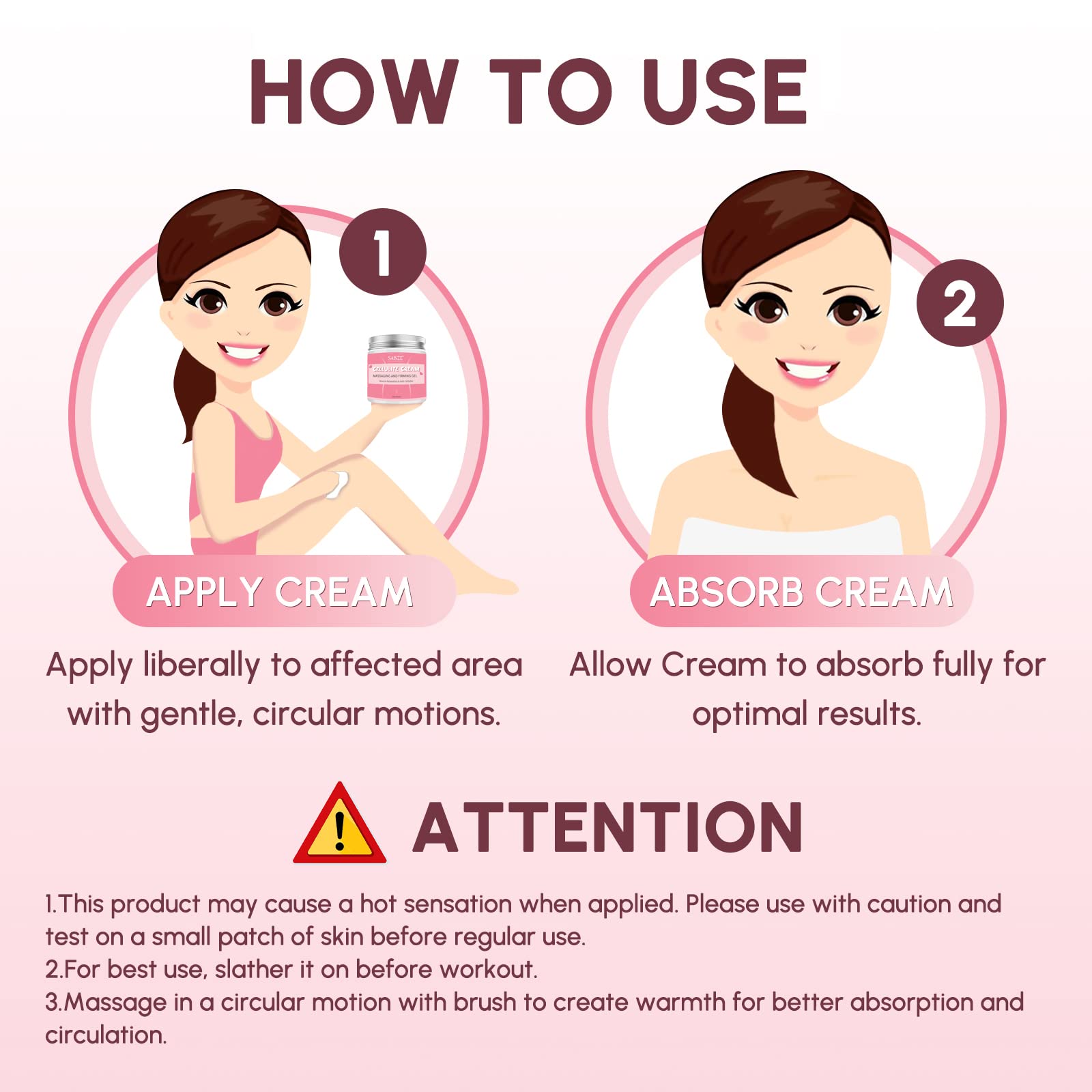 SAISZE Anti Cellulite Body Slimming Cream 8.8oz & Massager and Remover Brush Mitt (Slimming Cream + Massager)