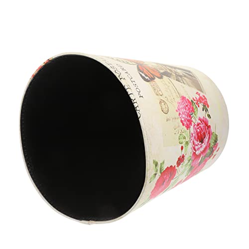 Cabilock Retro Gallon, Bin Large Dustbin Wastebasket Recycling Home for Trash Round Can European Waste Organizer Garbage Flower Decorative Style Vintage Kitchen Bucket Bathroom Basket
