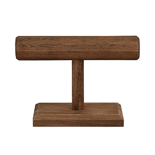 Ikee Design Antique Wooden Display Jewelry Accessory Stand, Bracelet Scrunchie Holder Display for Store, Showcase and Home, Brown Color, 7.9" W x 2.9" D x 5.5" H
