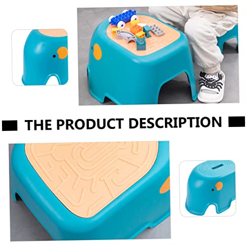 Household Step Stool 2pcs Baby Non- Training Two Helper Blue Stools Anti- Potty Step Footstool Kids Plastic Stool Elephant Cartoon Living Household for Sizes Ottoman Chairs