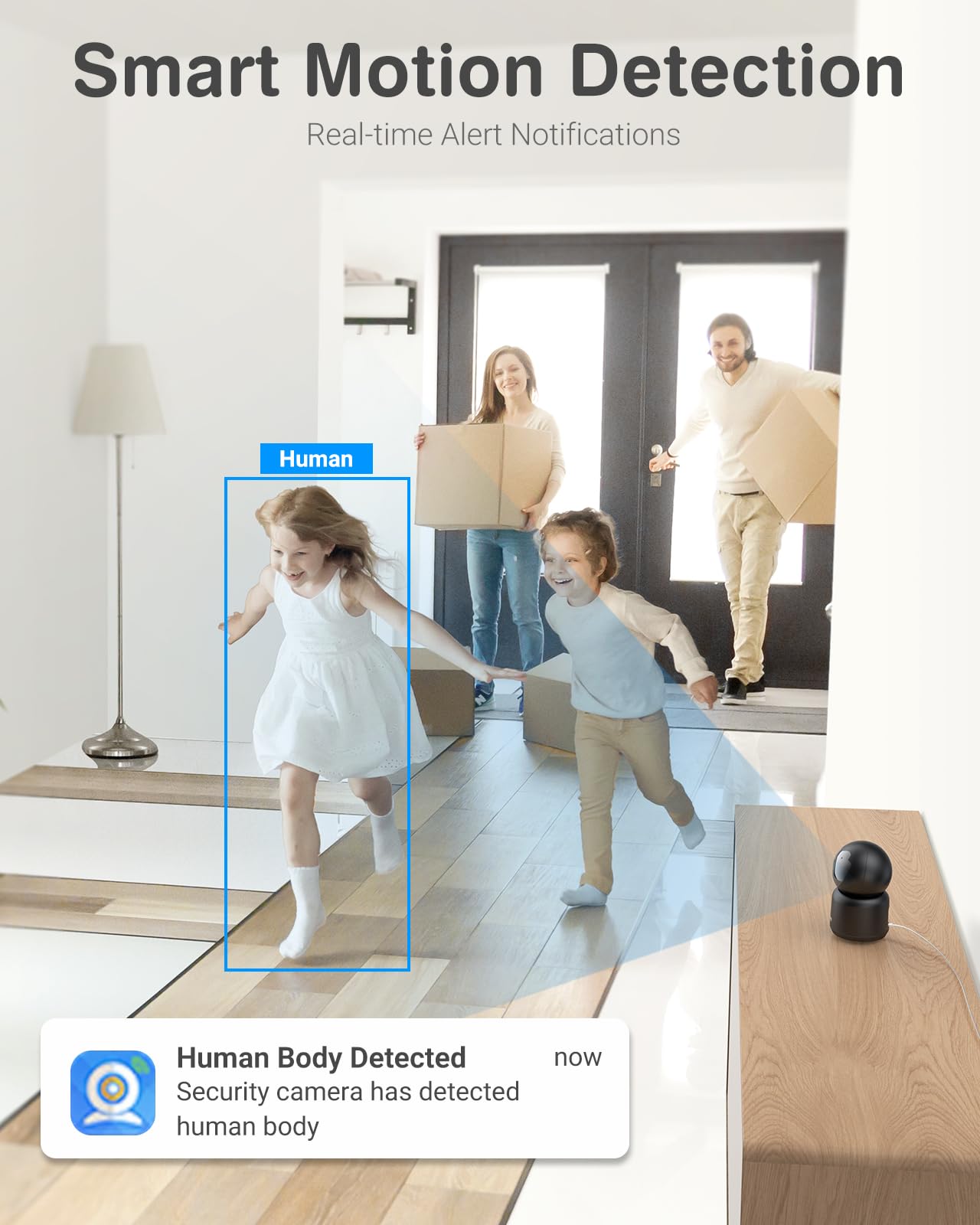ANNKE Crater 2-2K WiFi Pan Tilt Smart Security Camera, Upgraded 3MP Baby/Pet Monitor, Indoor IP Camera 360-degree with Two-Way Audio, Human Motion Detection, Cloud & SD Card Storage, Works with Alexa