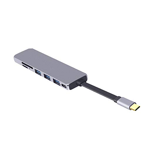 XUNMAIFHB Portable Docking Station,Type-C HUB Adapter Laptop Dock Type C PD Charging, SD/TF Card Slot, USB3.03 Fast Transmission