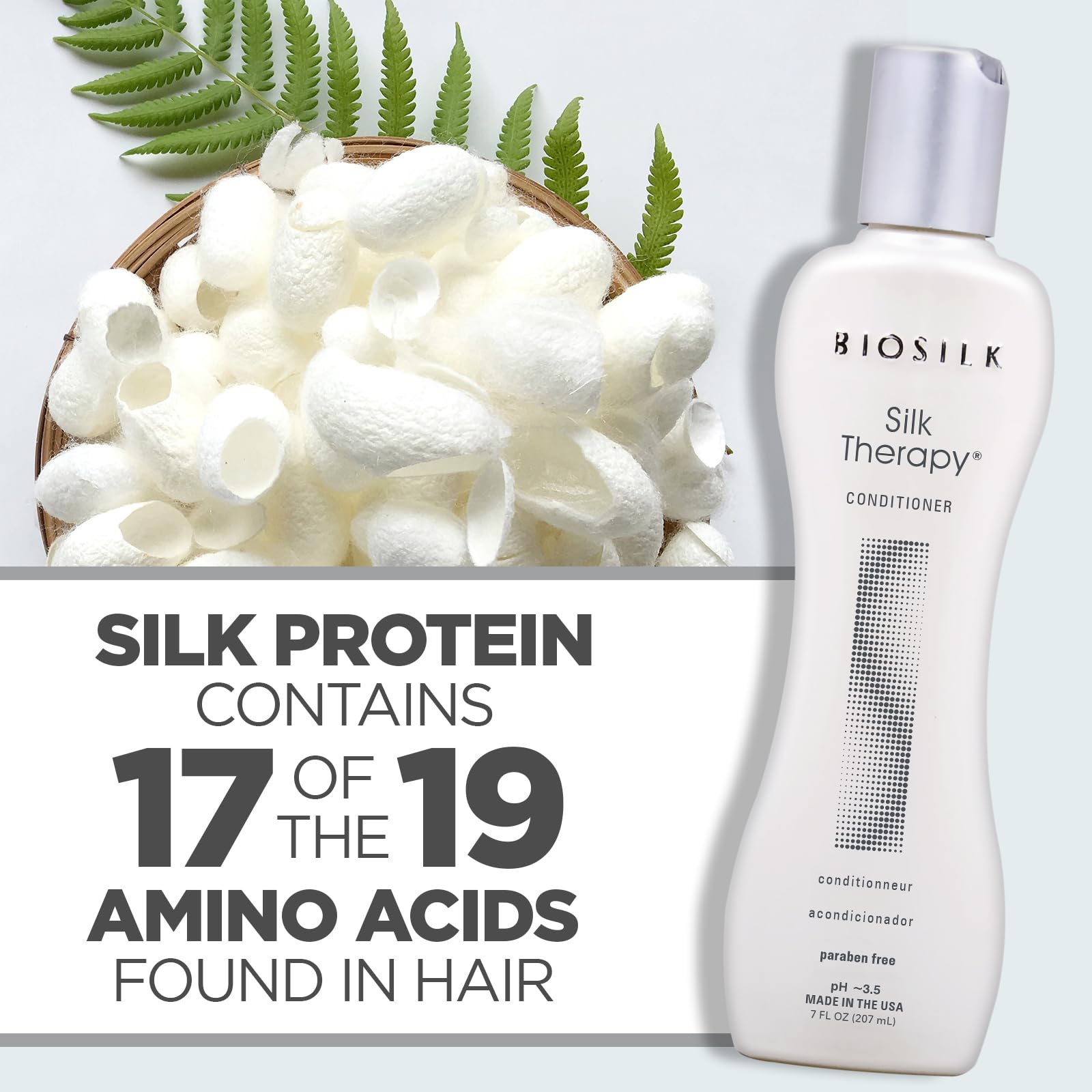 Biosilk Silk Therapy Conditioner, Moisturizes & Conditions Hair For Incredible Shine, Sulfate, Paraben, & Cruelty-Free, 7 Oz