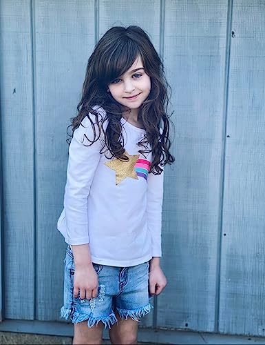 Arshiner Girls Denim Hot Shorts Casual Summer Mid Waisted Short Pants with Pockets 7-8 Years