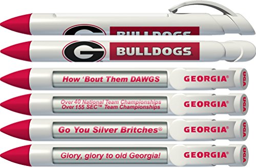 Greeting Pen University of Georgia Bulldogs Rotating Message Pens - 4 Pack (8004) Officially Licensed Collegiate Product