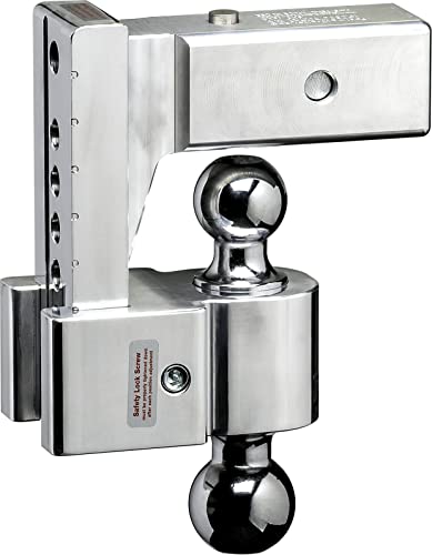 Fastway Flash STBM DT-STBM6625 Adjustable Silent Tow Ball Mount with 6 Inch Drop, 2.5 Inch Shank, and Chrome Plated Balls