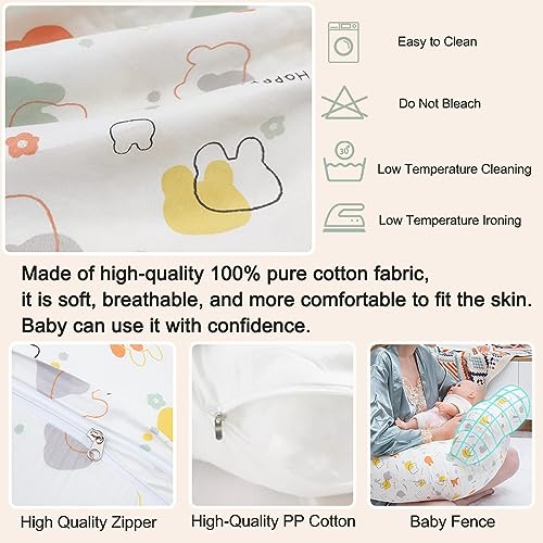 AMCATON Breastfeeding Pillow for Mom, Nursing Pillow for Breastfeeding, Breastfeeding Pillow with Adjustable Strap, Fence Protection (Rabbit)