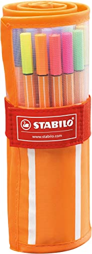 Fineliner - STABILO point 88 - Rollerset - Assorted colors - 30pcs - incl 5 neon colors